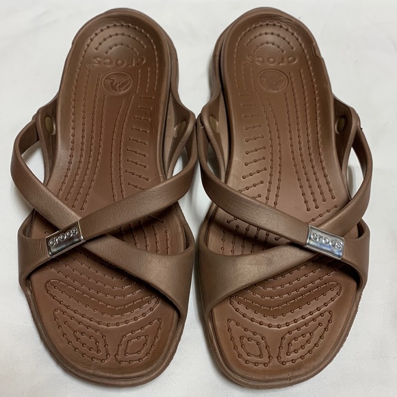 CROCS | Shoes | Crocs Copper Colored Sandals | Poshmark